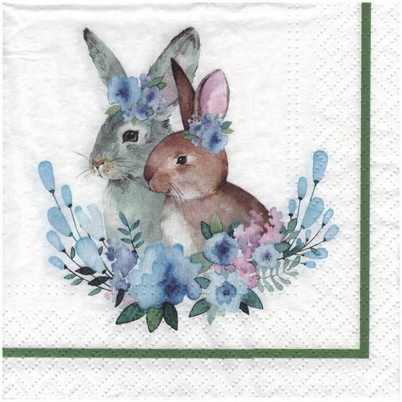 SERVIETTEN 1 Stück Motivservietten Decoupage Napkin 33x33cm - Kaninchen ...