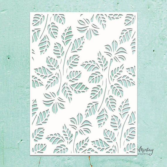 MINTAY Mixed Media Schablone STENCIL für Decoupage Scrapbooking Blätter ...