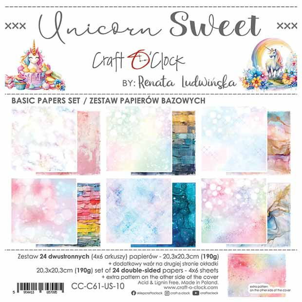 CRAFT OCLOCK 24 Blatt 20x20cm doppelseitig Scrapbooking Papier 190g ...