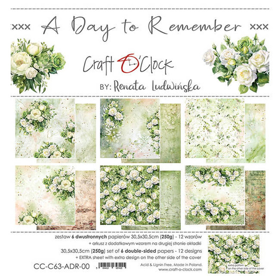 CRAFT OCLOCK Set 6 Blatt 30,5x30,5cm doppelseitig Scrapbooking Papier ...